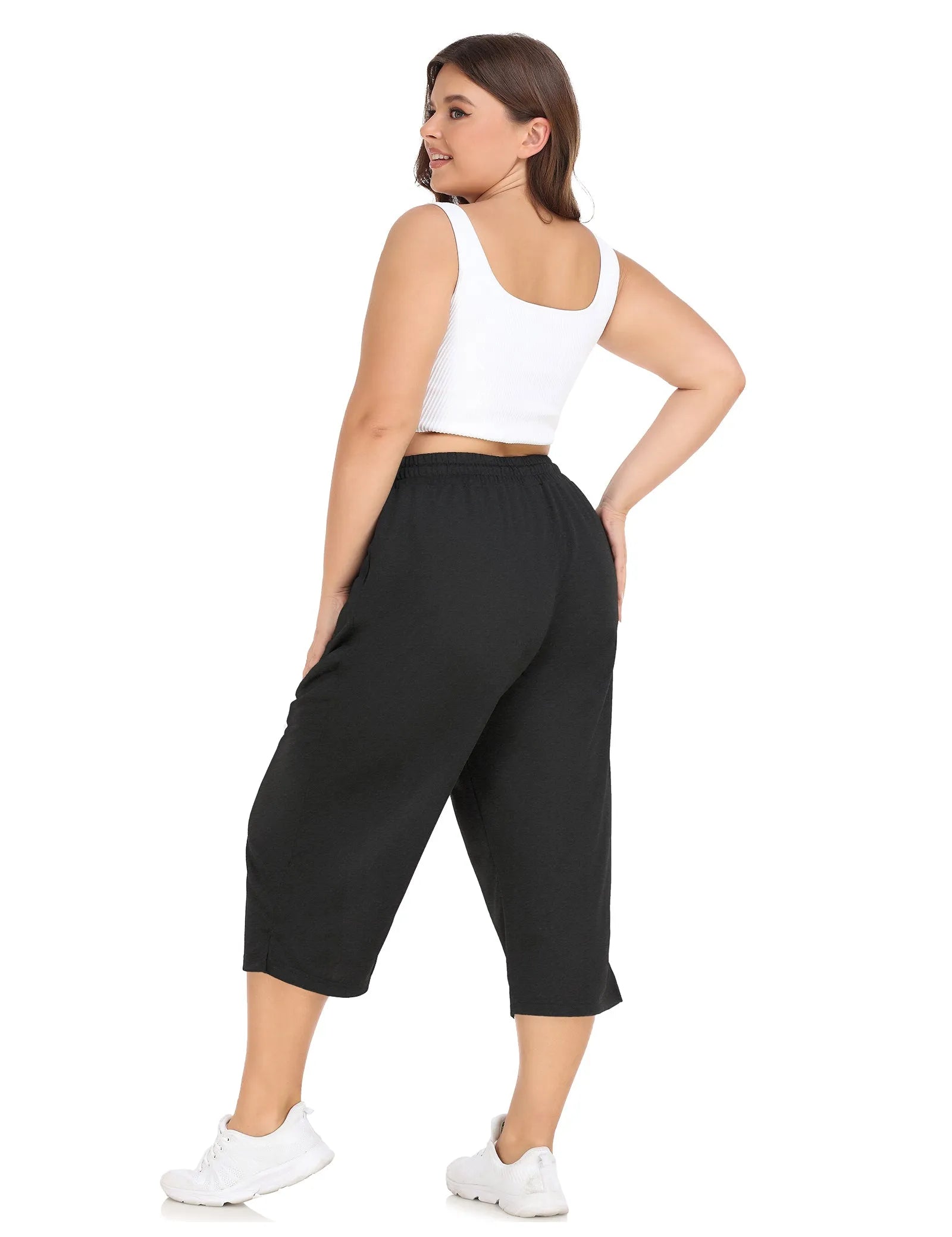 High Waist Wide Leg Plus Size Capri Pants – Ritera