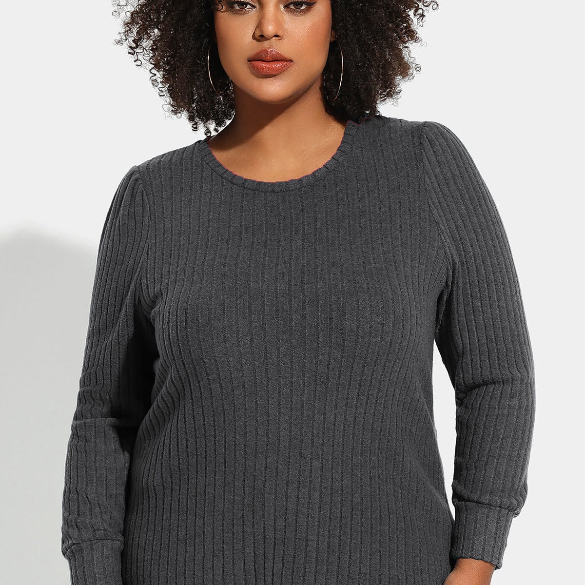 Ritera Womens Plus Size Solid Texture Velvet Basic Top Sweater – RITERA