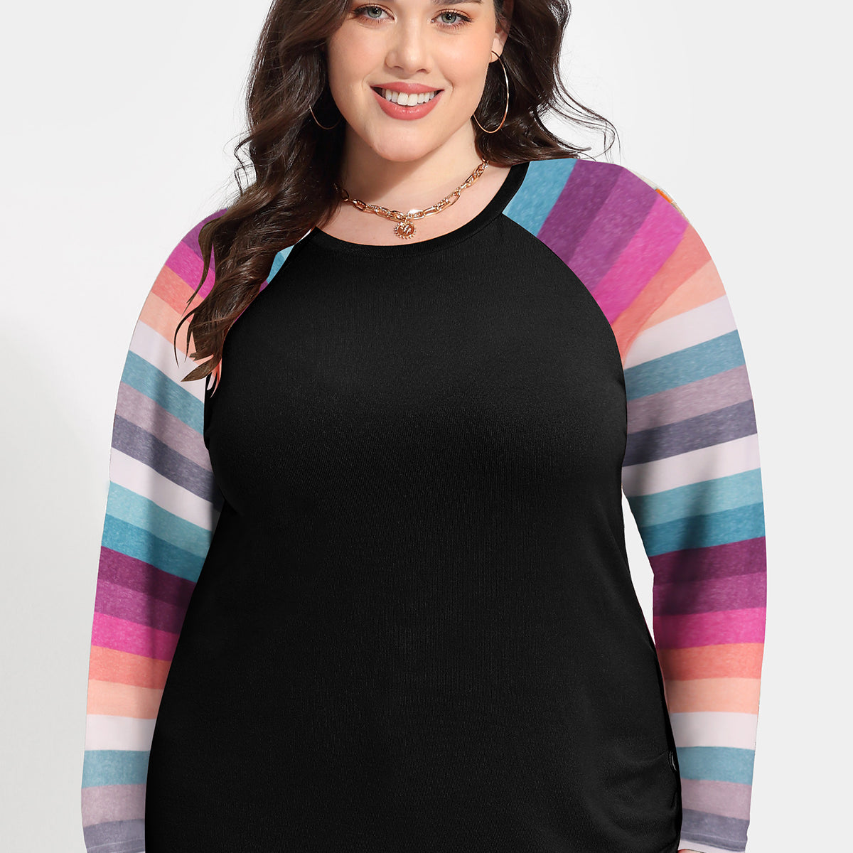 Raglan Rainbow Striped Long Sleeve Shirt – RITERA